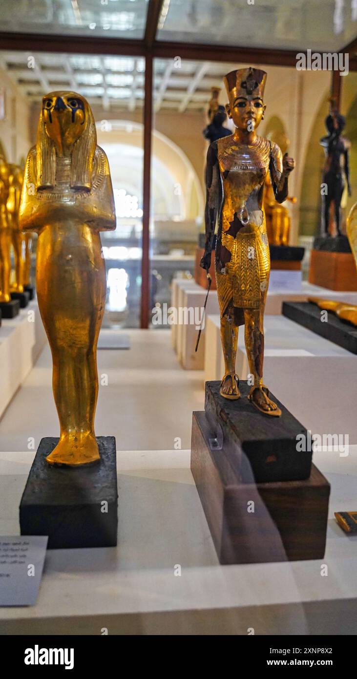 Cairo,Egypt,December 31,2019-Golden Statuettes of the God Geb and ...