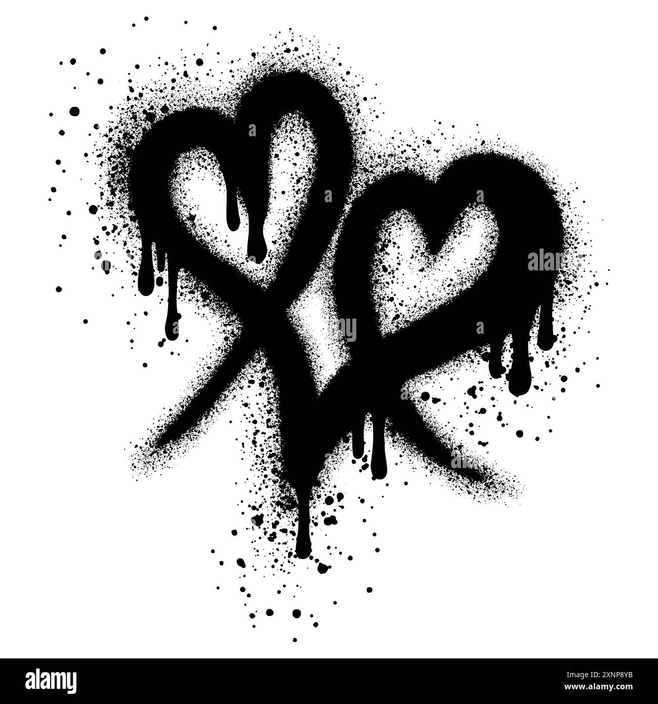 Spray graffiti heart symbol isolated on White background Stock Vector ...