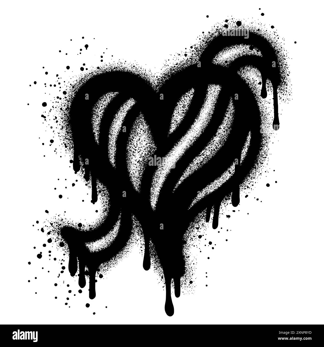Spray graffiti heart symbol isolated on White background Stock Vector ...