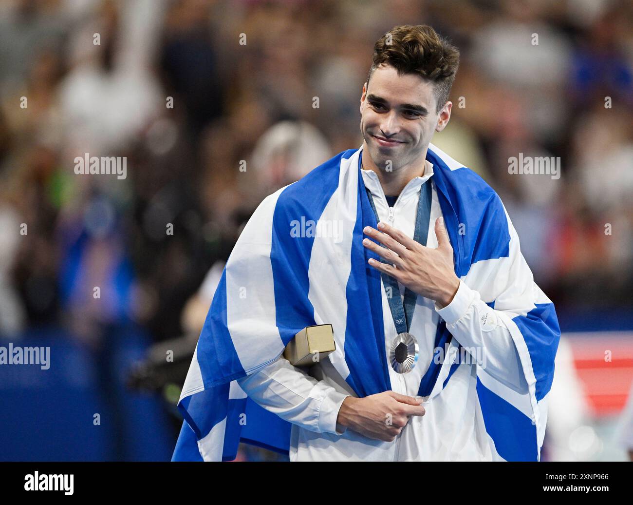 Paris, France. 1st Aug, 2024. Silver medalist Apostolos Christou of ...