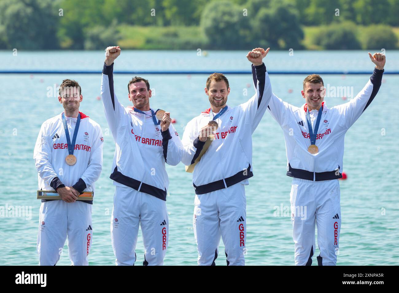 Vaires Sur Marne. 1st Aug, 2024. Bronze medalists Oliver Wilkes, David ...