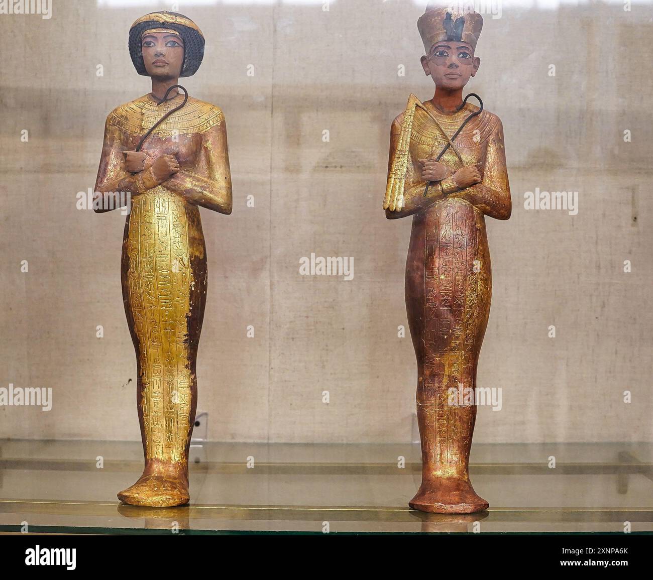 Cairo,Egypt,December 31,2019-Ushabti, funerary figurines of Tutankhamun ...
