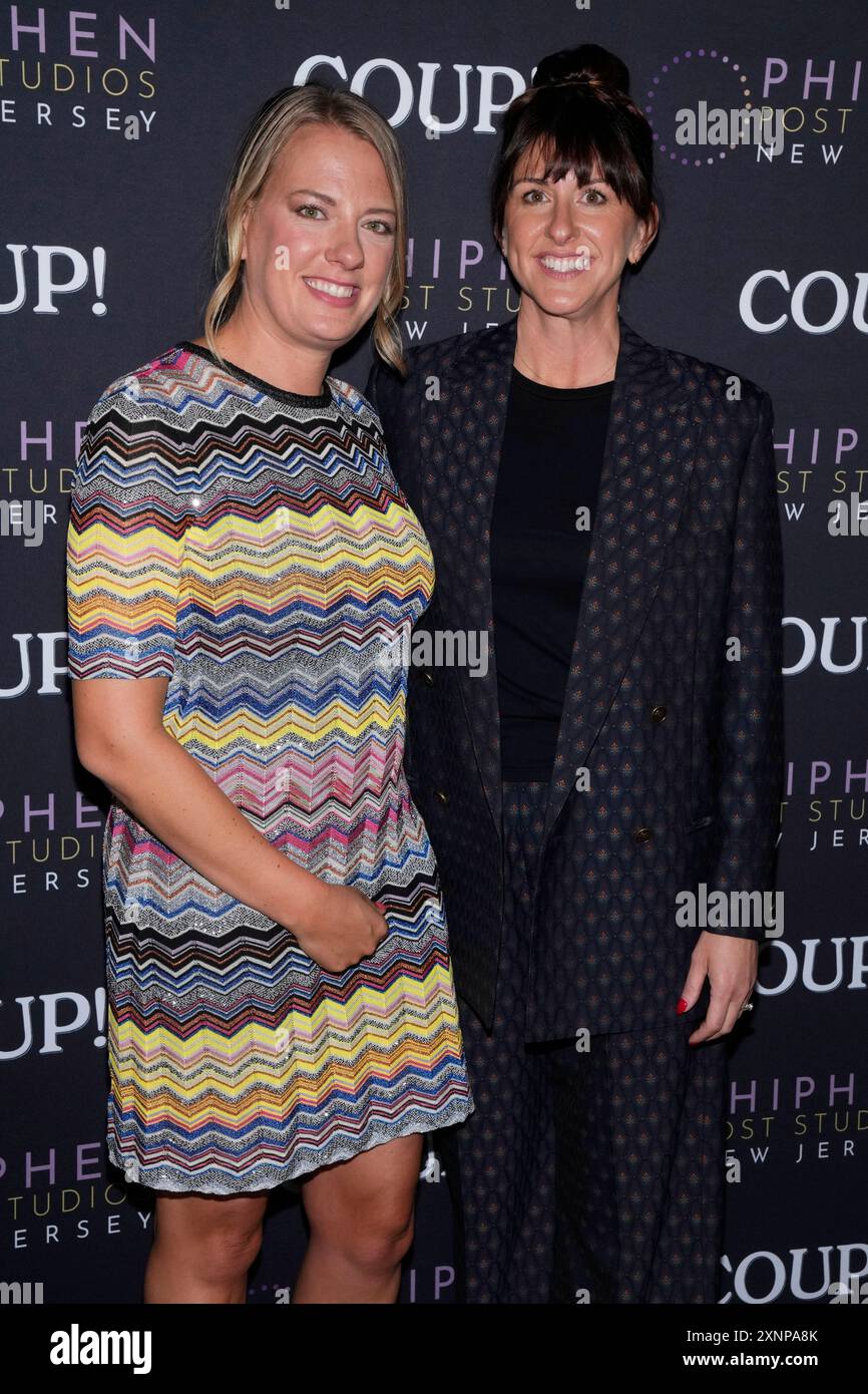 Amanda Bowers, left, and Molly Conners attend a screening of "Coup!" at ...
