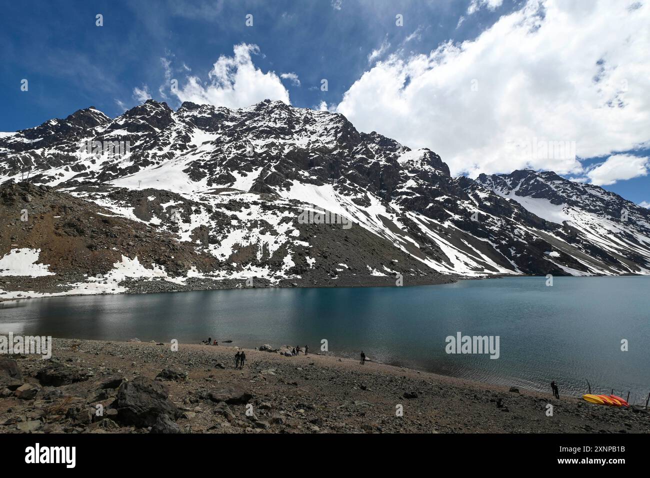 Laguna del Inca is a lake in the Cordillera region, Chile, near the ...