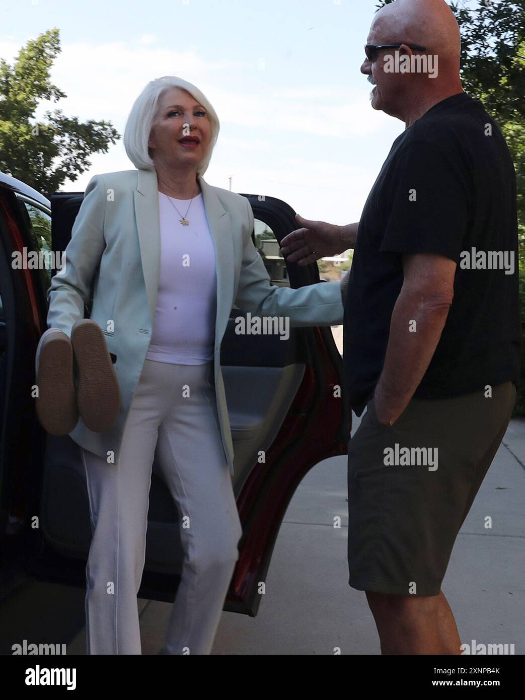 Former Colorado county clerk Tina Peters arrives at the Mesa County Justice Center for her trial ...