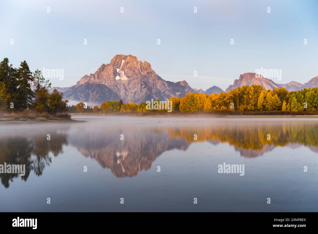 Fall Color at Oxbow Bend, Grand Teton national Park, Wyoming Stock ...