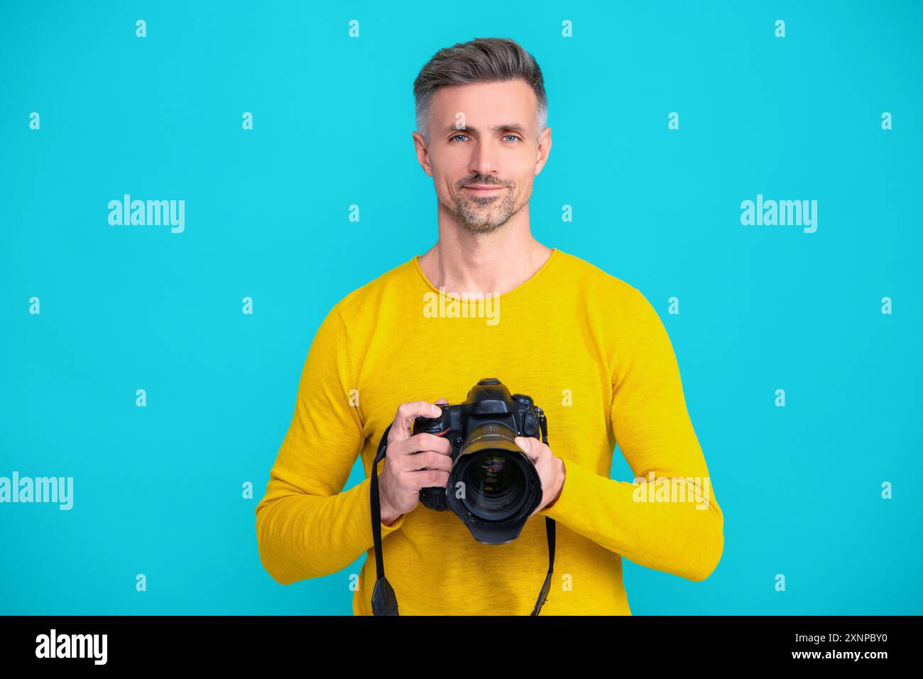 Photographer hold photo camera. Professional photography. Shooting ...