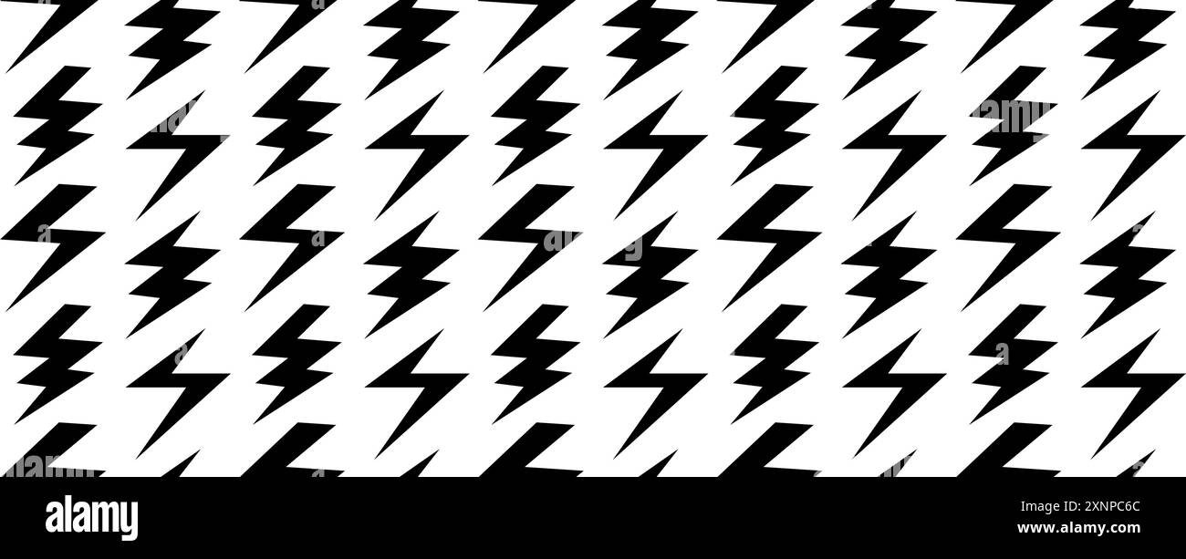Lightning bolt seamless pattern. Thunder bolt repeated background ...