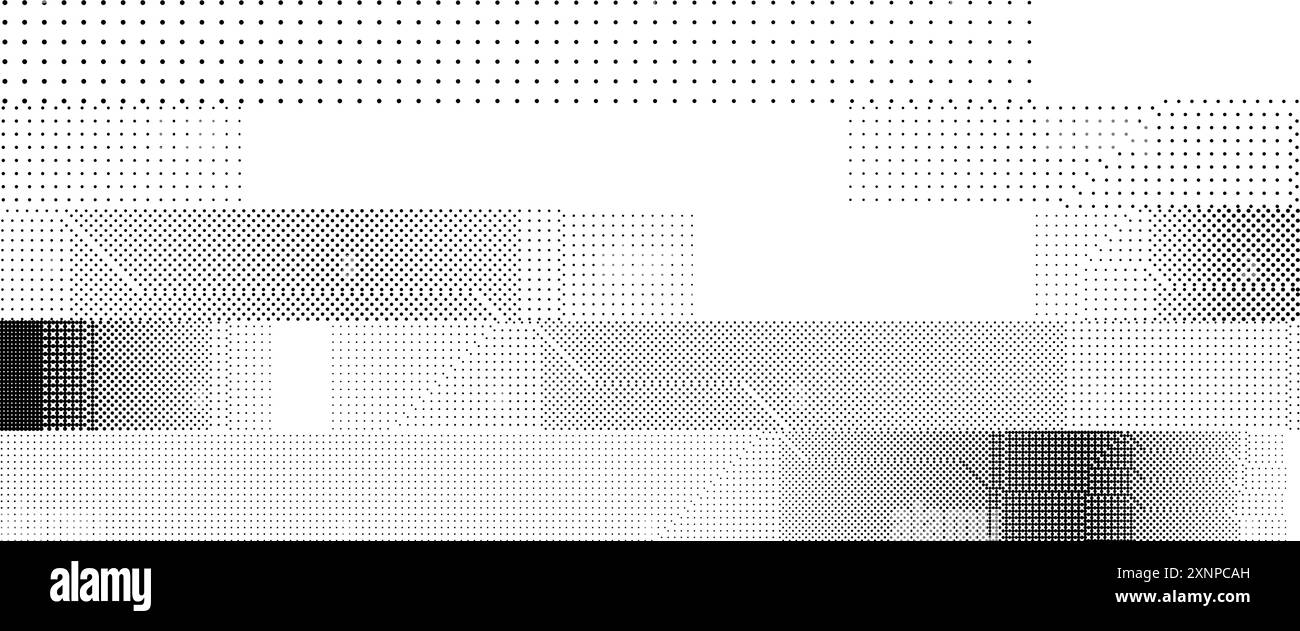 Bitmap pixelated striped pattern. Glitchy noise stripe texture. Halftone glitch grunge overlay ...