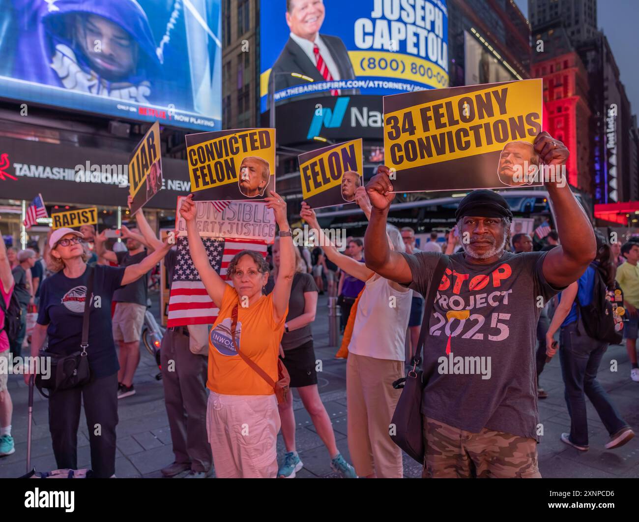 NEW YORK, N.Y. – July 27, 2024: Demonstrators rally against Project ...