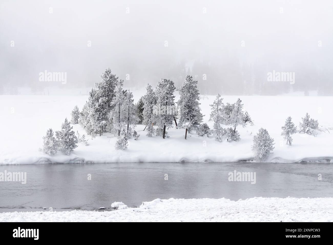 The Gibson River during the winter, Yellowstone National Park Stock ...