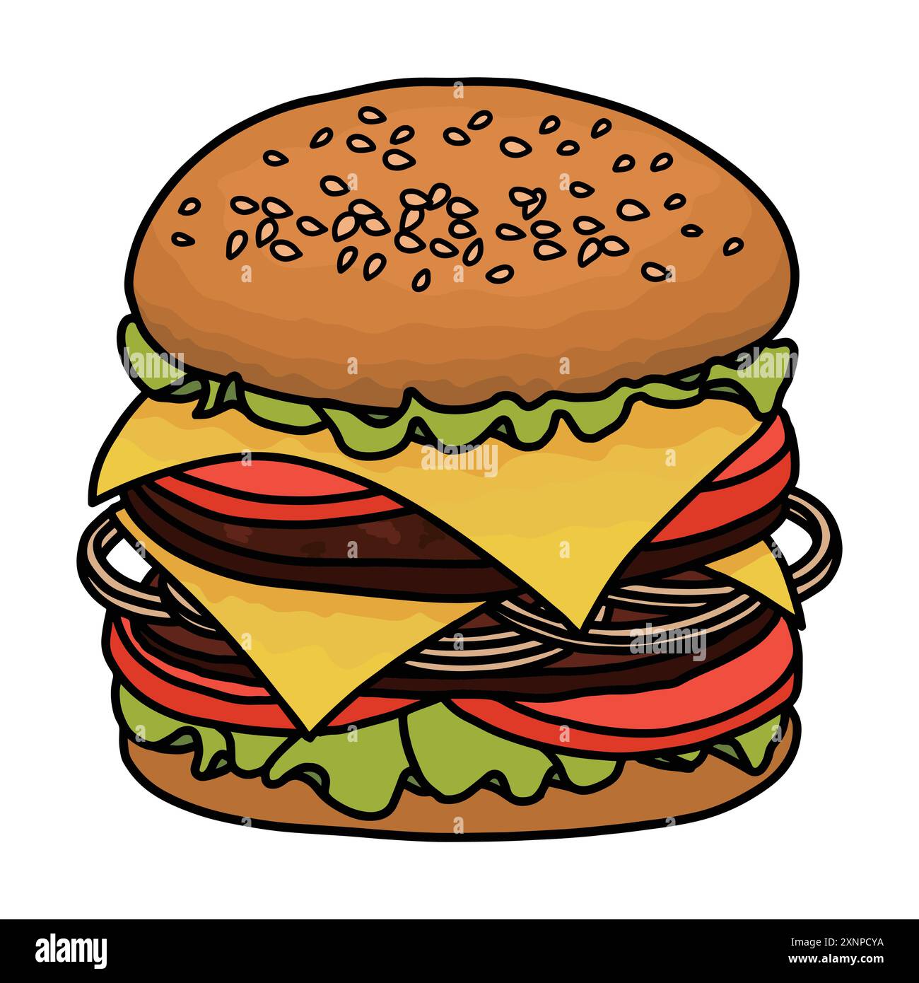Double cheeseburger design Cut Out Stock Images & Pictures - Alamy