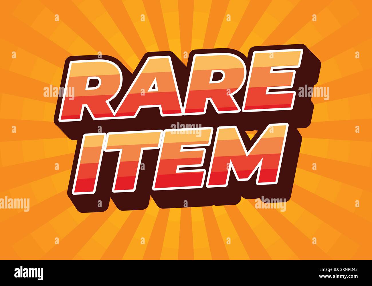 Rare item. Text effect design in 3D style for print ad purpose Stock ...