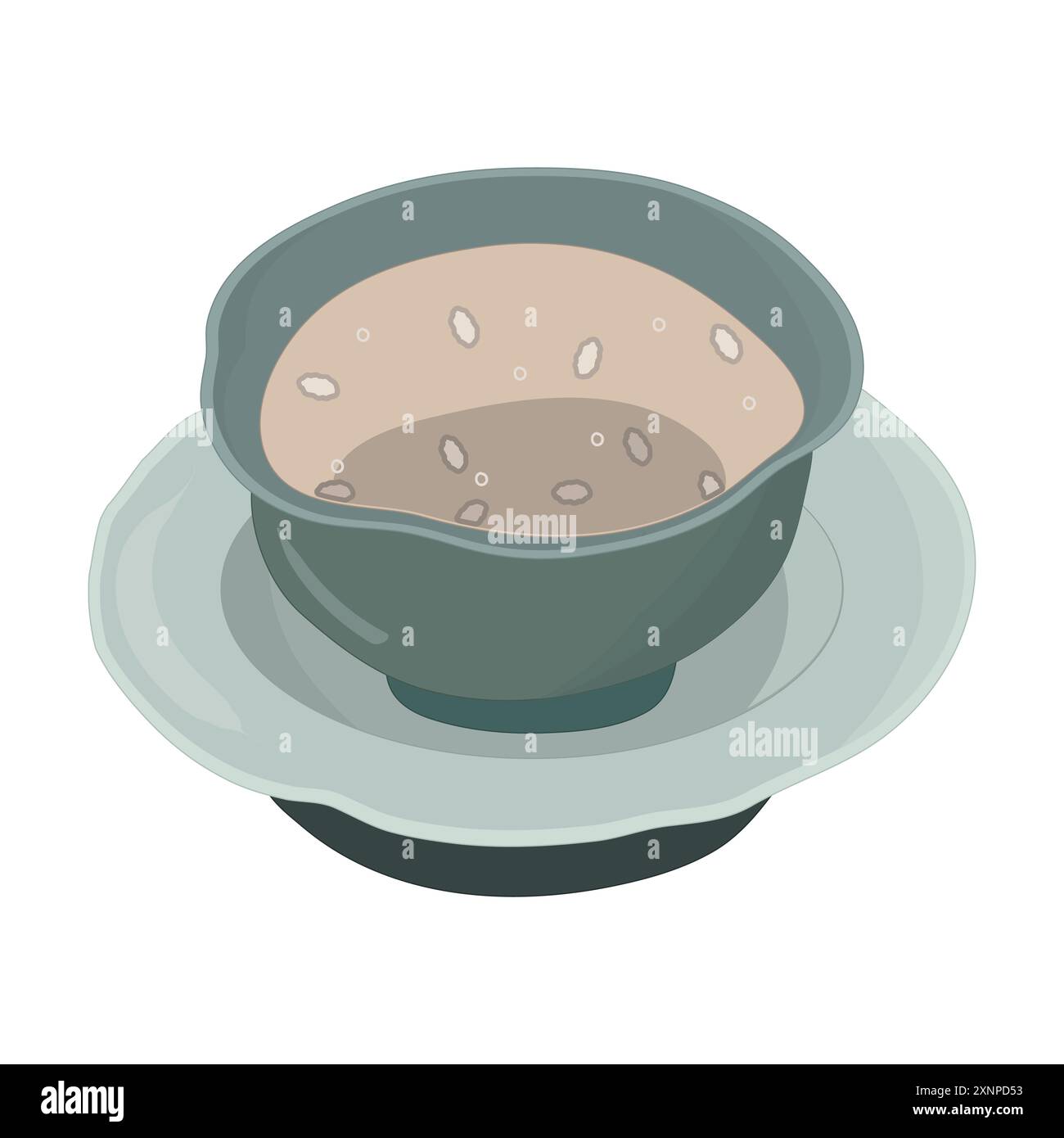 "Sikhye," a traditional Korean drink served in blue porcelain Stock ...