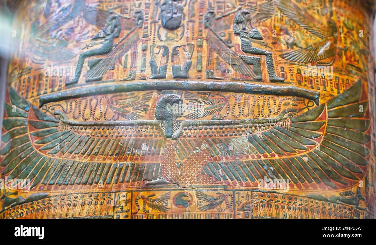 Cairo,Egypt,December 31,2019-Third Intermediate period sarcophagus ...