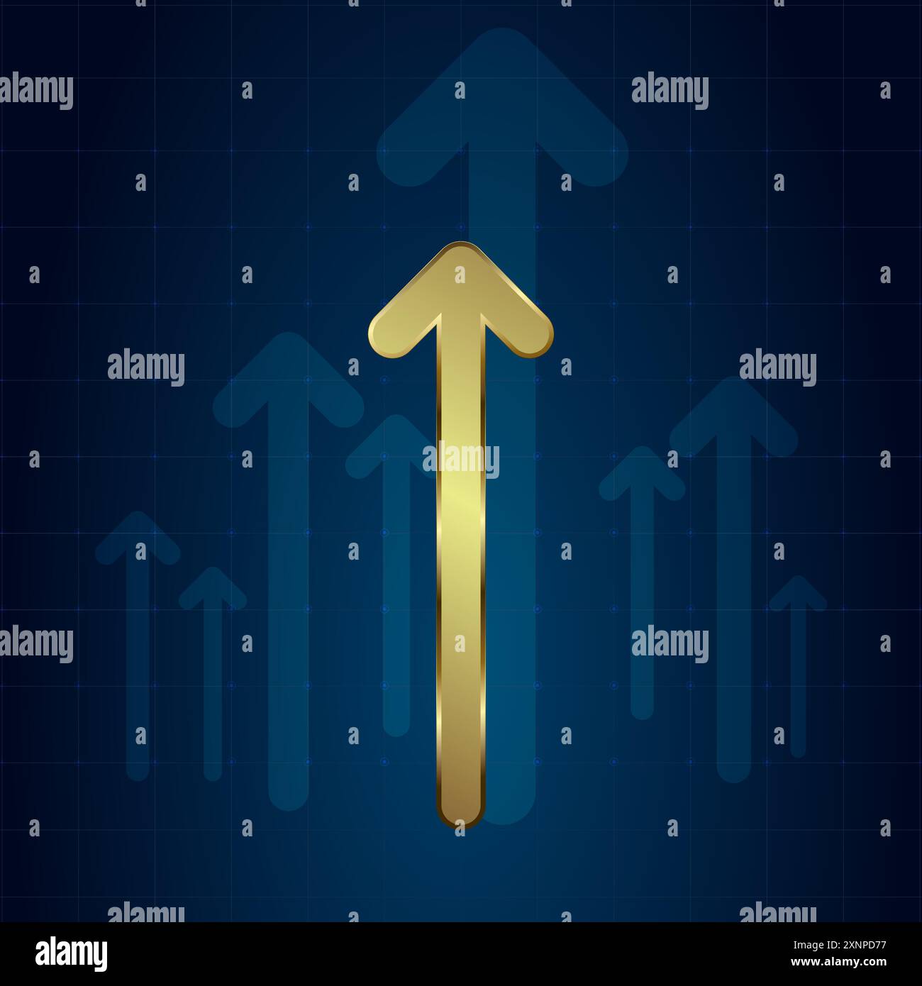 A growth arrow up digital on blue dark background. vector illustration ...