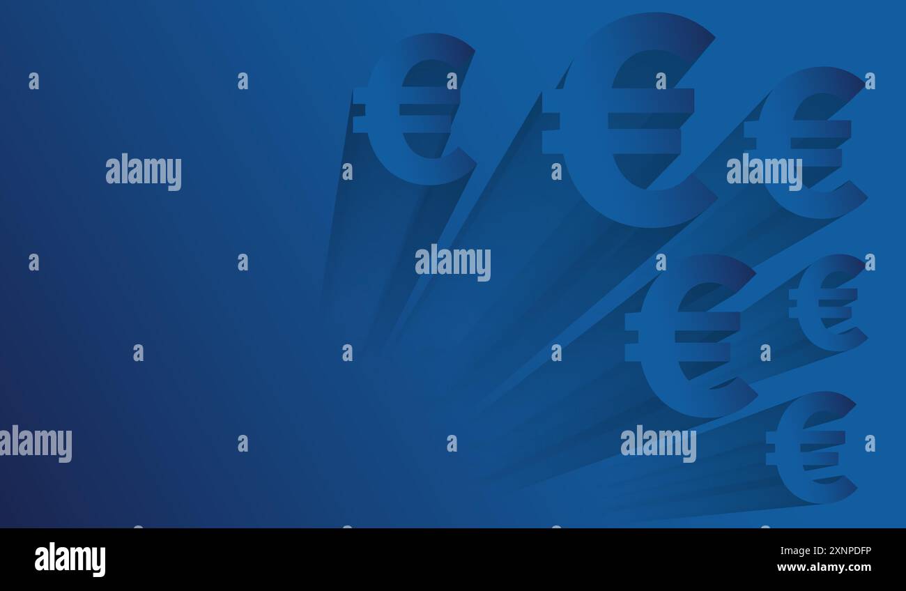 Financial Currency of Eero money background templates on gradient blue ...