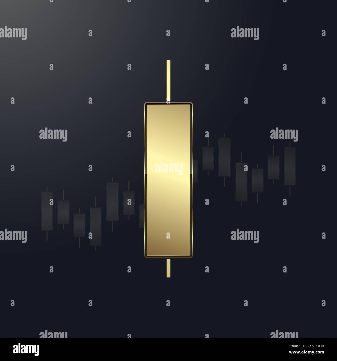 A Luxury bar chart. Gold Graph chart with up trend arrow on the top used for Business candle ...