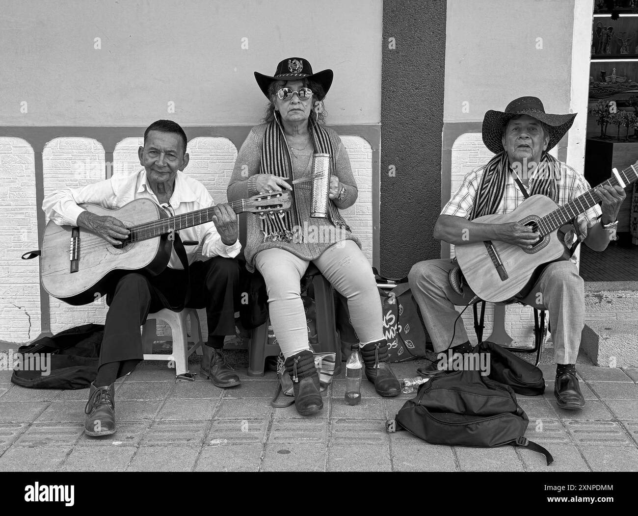 Group of street musicians Black and White Stock Photos & Images - Alamy