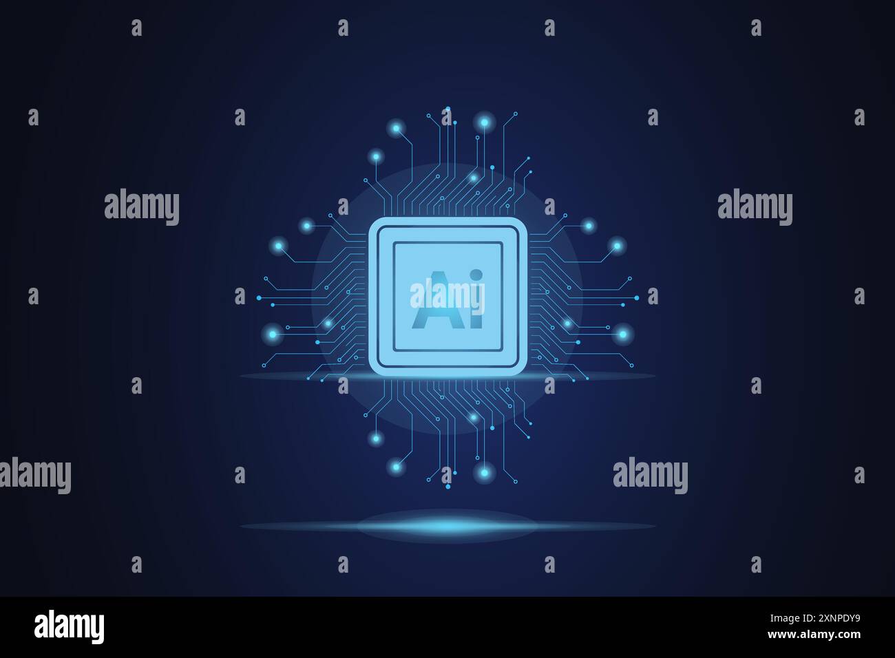 Digital technology and Artificial intelligence circuit line style ...