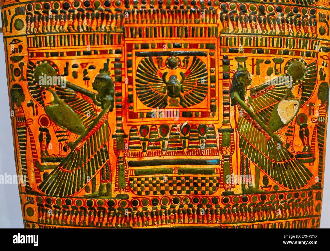 Cairo,Egypt,December 31,2019-Third Intermediate period sarcophagus ...