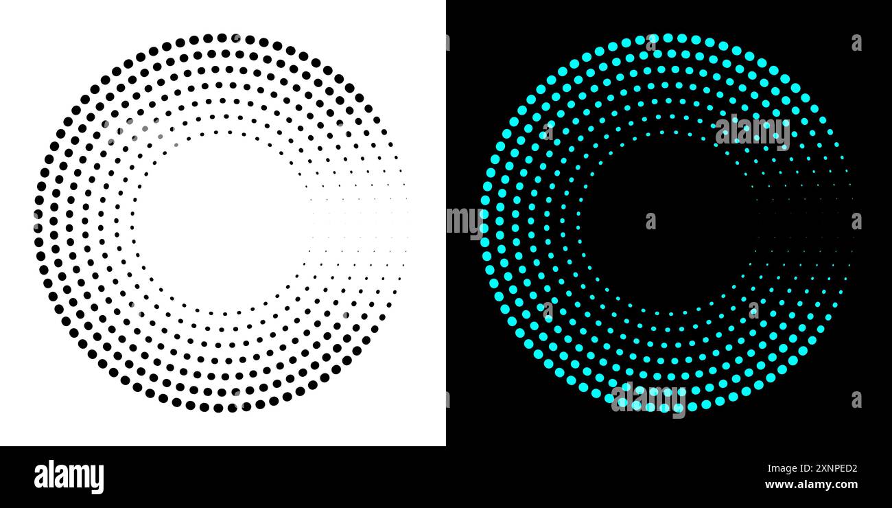 Dotted abstract circle geometric shape. Round circle concentric ring shape Stock Vector Image ...