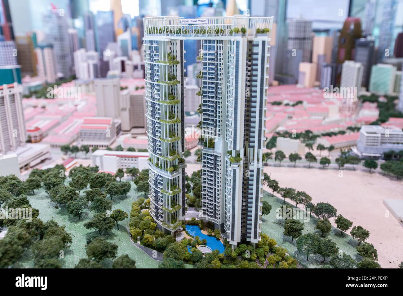 1 Aug 2024. 3D sand model of One Pearl Bank architecture design with a ...