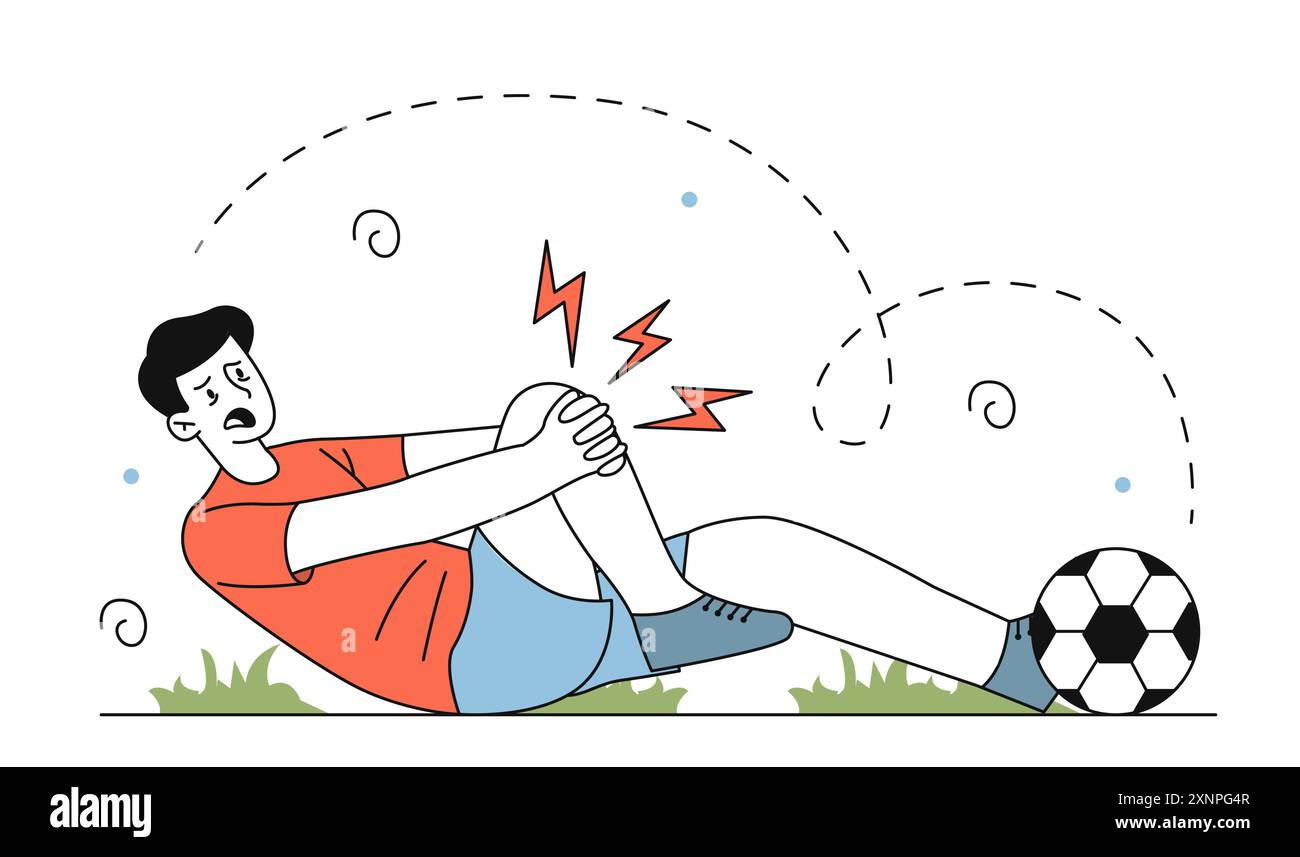 Injured man holds Stock Vector Images - Alamy