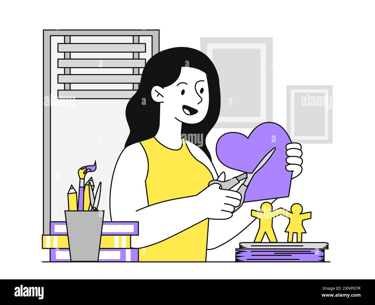 Student paper cutting Stock Vector Images - Alamy