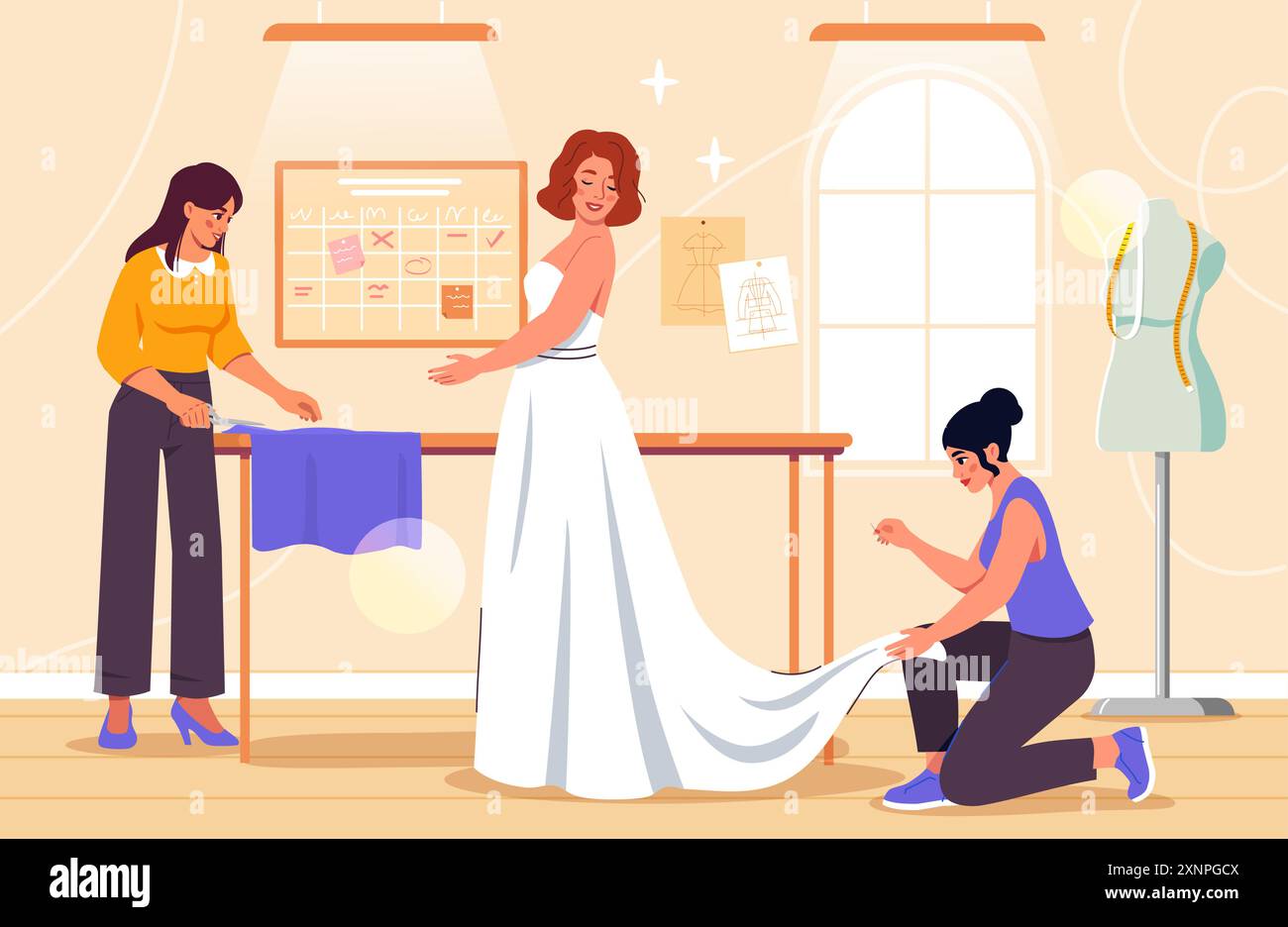 Tailoring process Stock Vector Images - Alamy