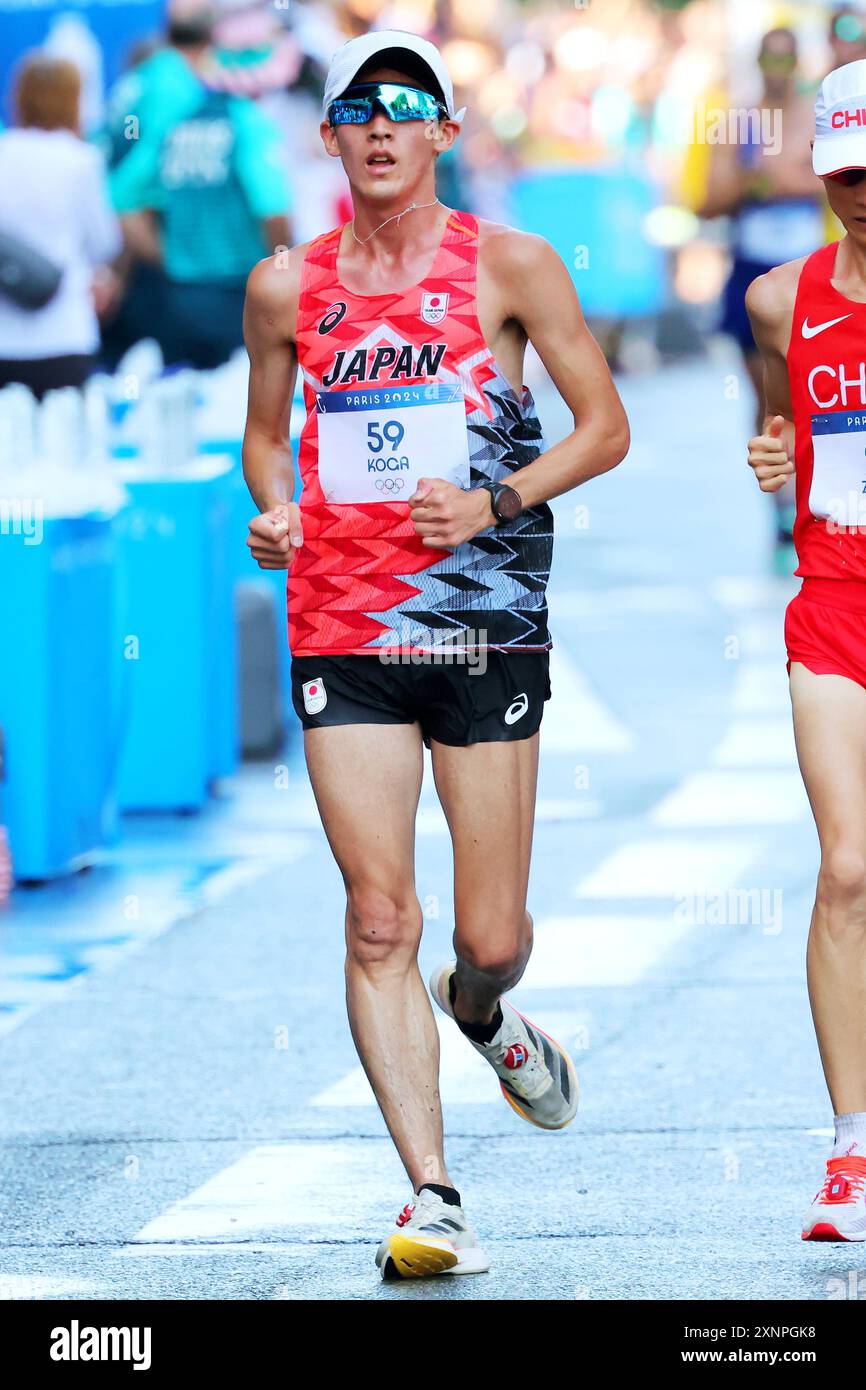 Paris, France. 1st Aug, 2024. Yuta Koga (JPN) Race Walk : Men's 20km Race Walk during the Paris ...