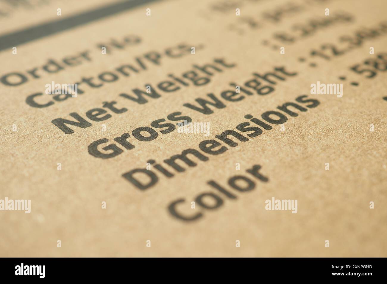 Detailed product specs are provided on the cardboard box for clarity ...