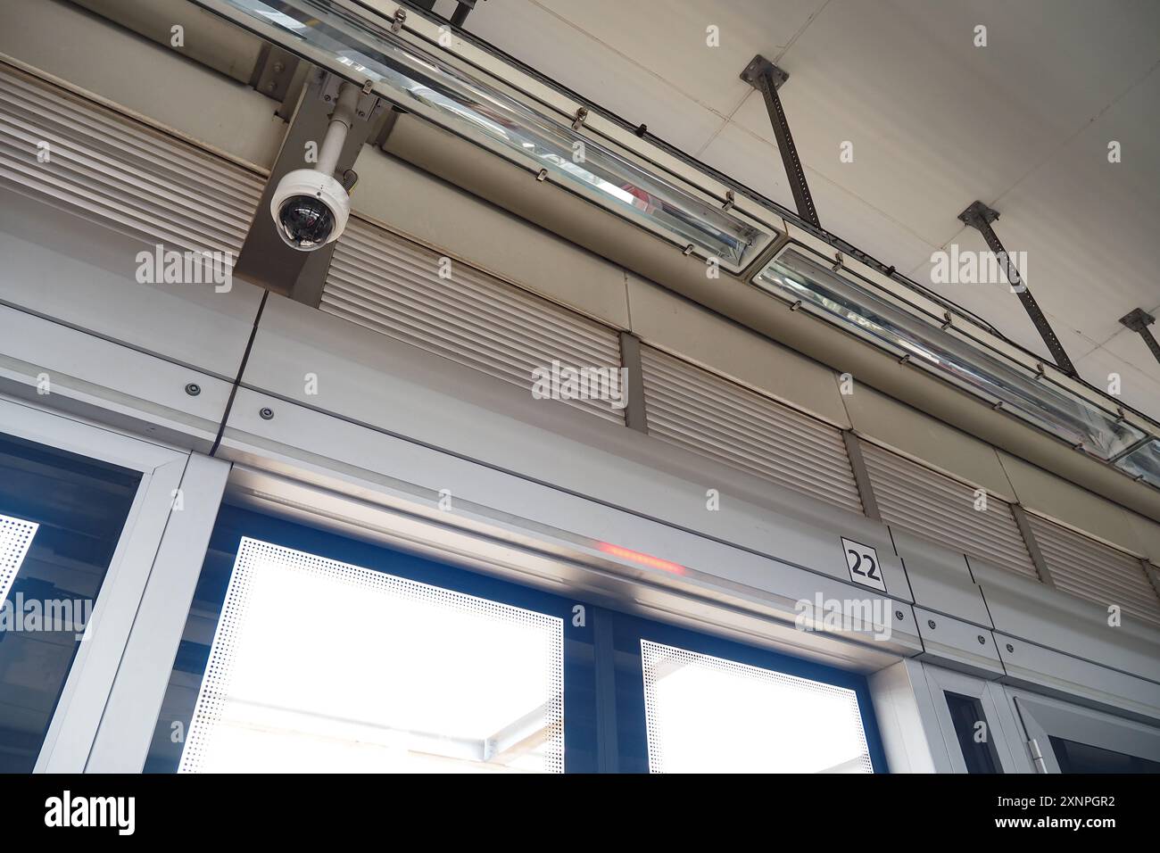CCTV security camera operating in the metro station Stock Photo - Alamy