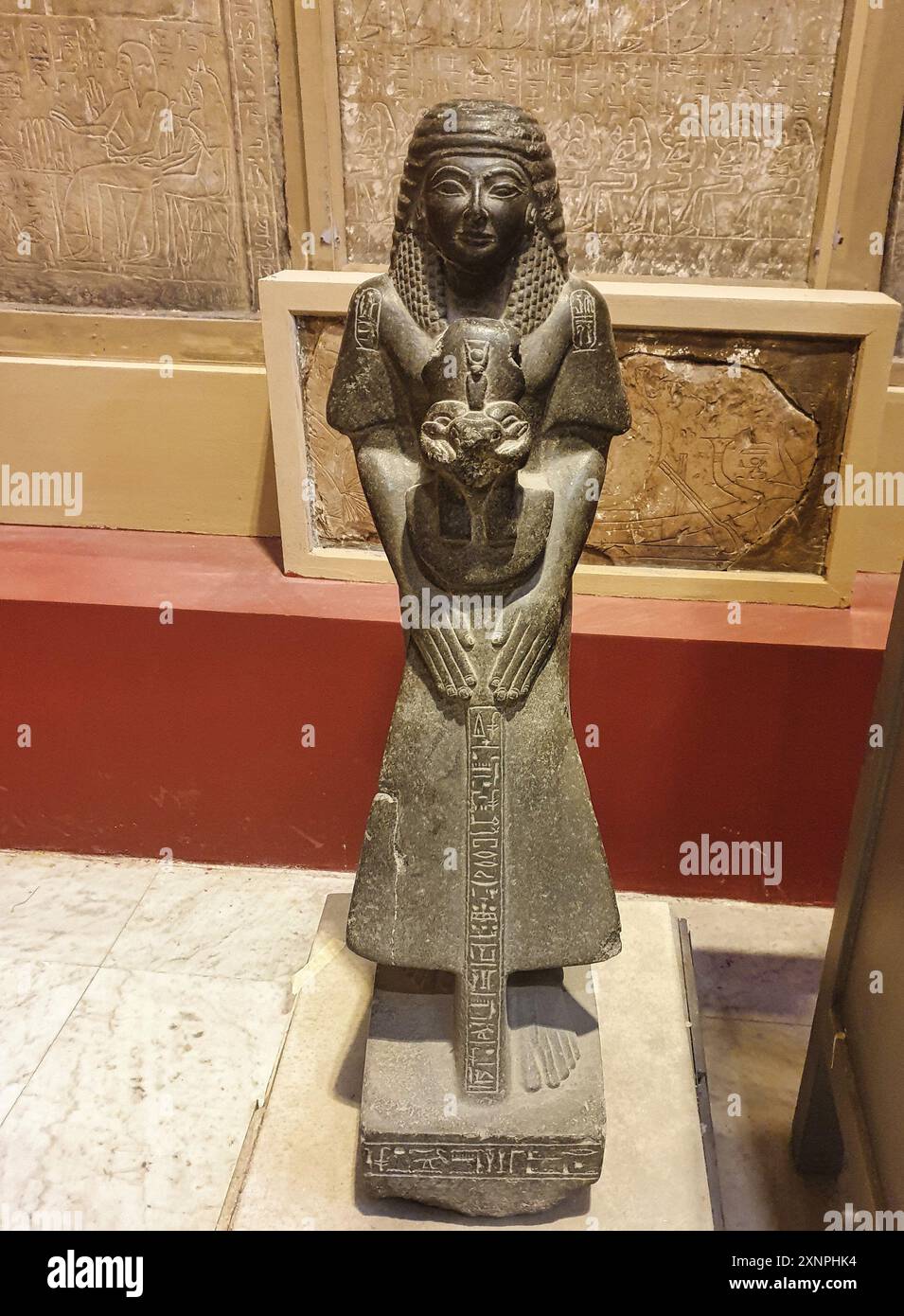 Cairo,Egypt,December 31,2019-Unique granite statuette depicting ...