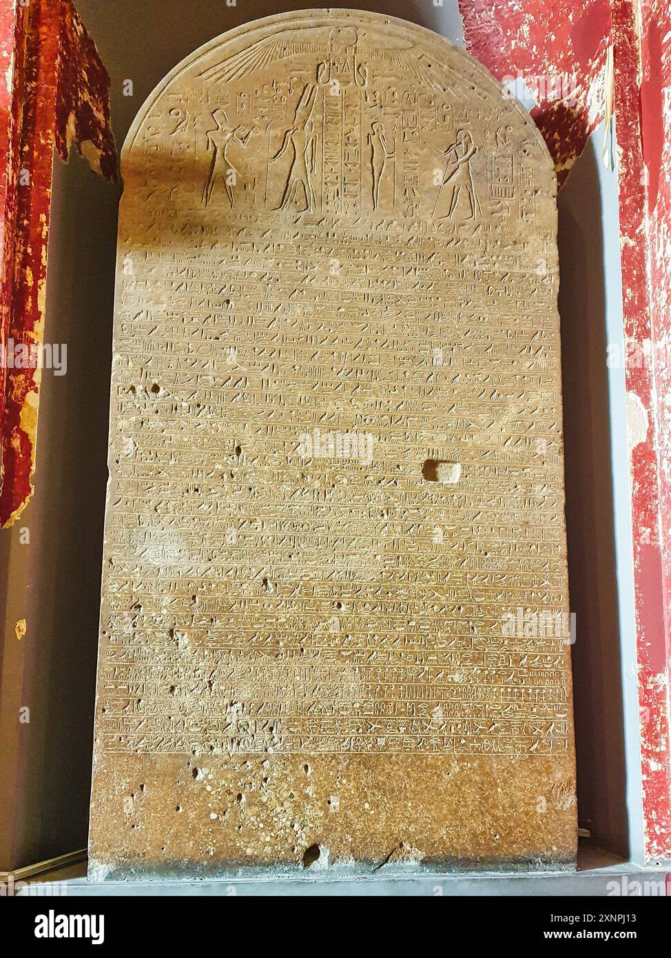 Cairo,Egypt,December 31,2019-Egyptian temple stela,likely from New ...