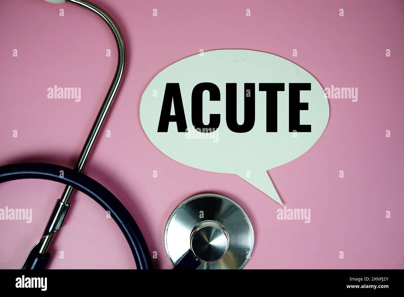 Acute text with stethoscope on pink background, Healthy and wellness ...