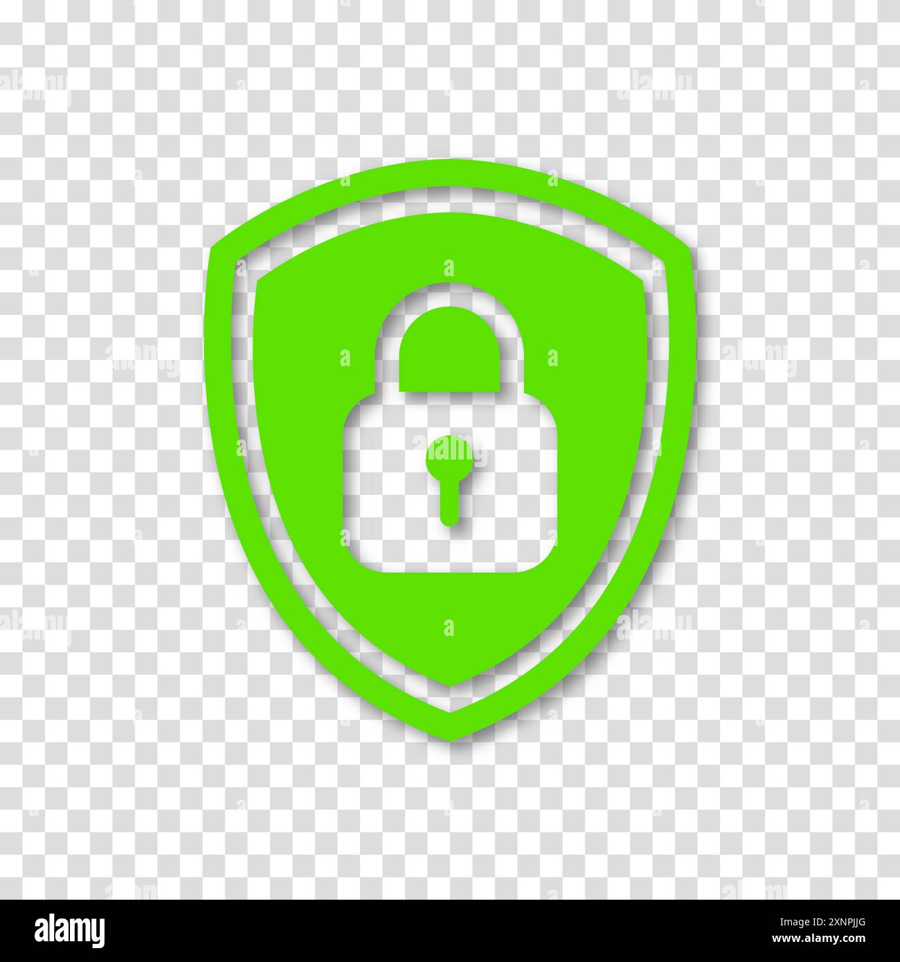 Shield padlock lock icon. Vector clipart illustration on a transparent ...