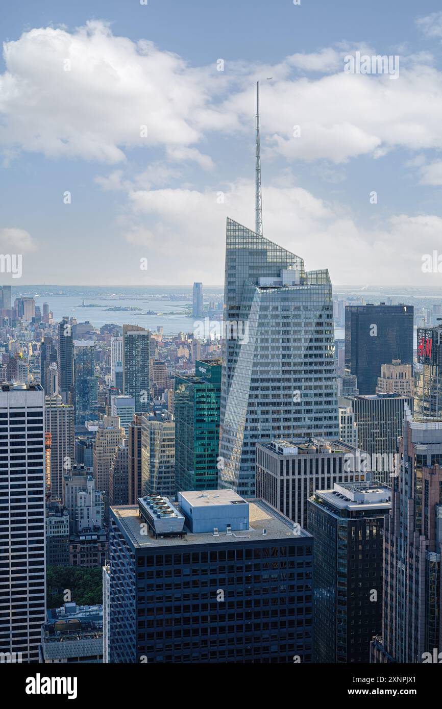 The aerial view from the viewing platform Top of the Rock, Rockefeller ...