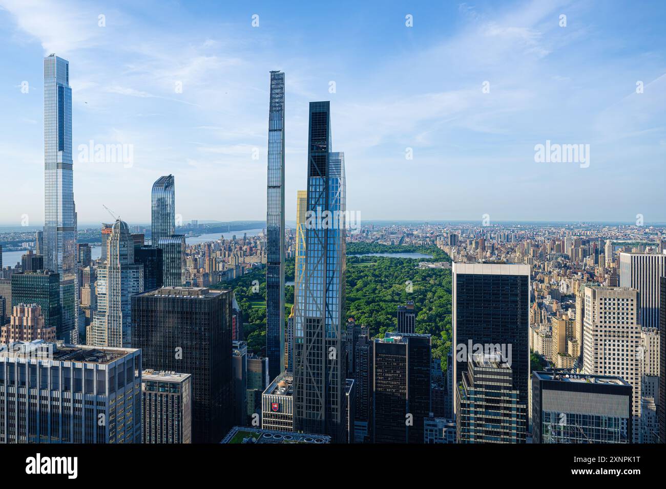The aerial view from the viewing platform Top of the Rock, Rockefeller ...