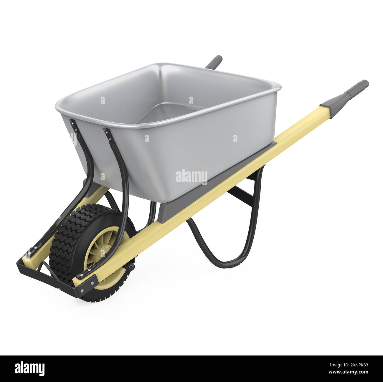 Metal Wheel Barrow Isolated Stock Photo - Alamy