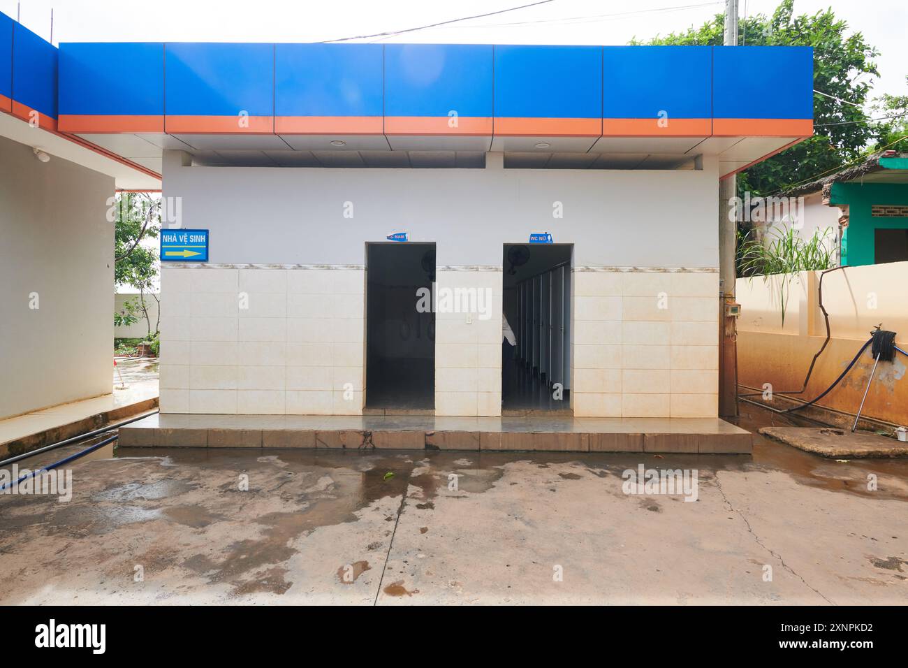 Public toilet along the roadside at a petrol station in Vietnam's ...