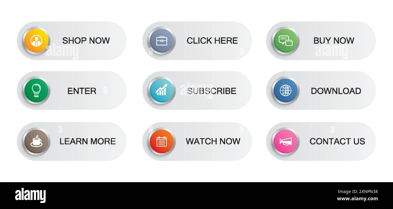 9 button data infographics rectangle layout paper template ...