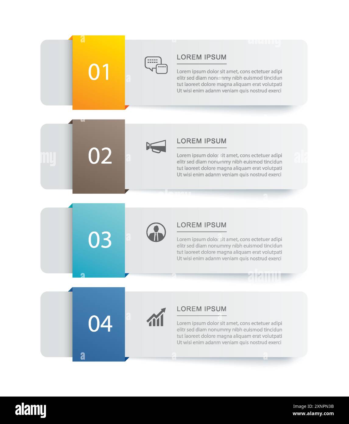 4 data infographics tab paper index template. Illustration abstract ...