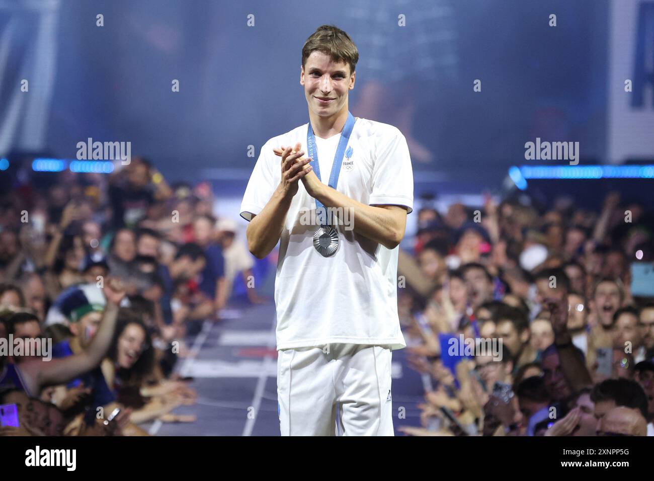 Titouan Castryck celebrate his silver medal at the Club France, La ...