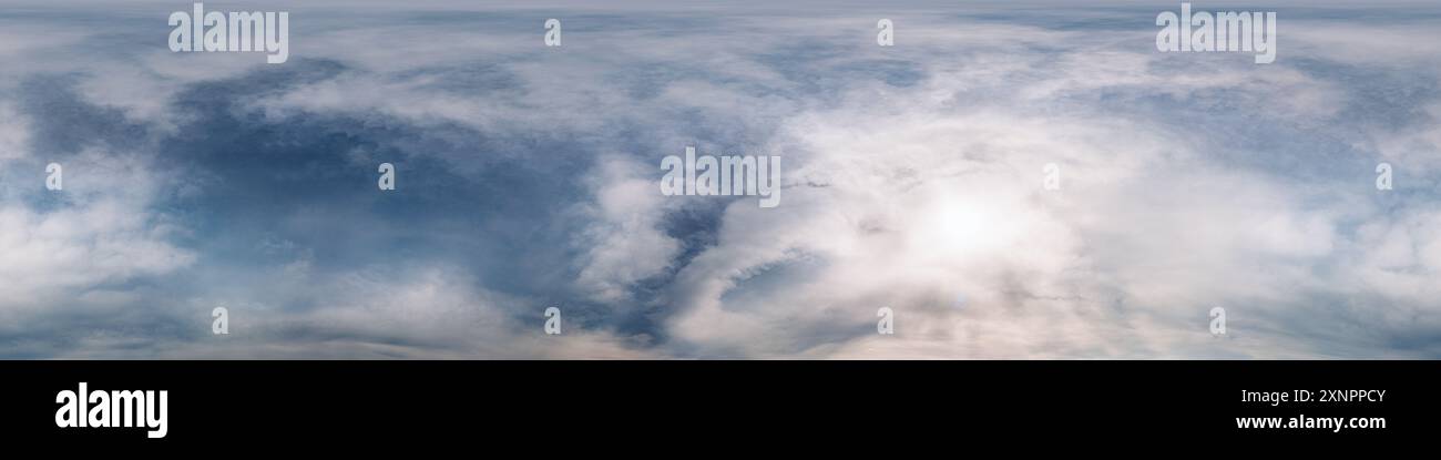 Dramatic Sunset sky 360 panorama. Vibrant sky with bright glowing red ...