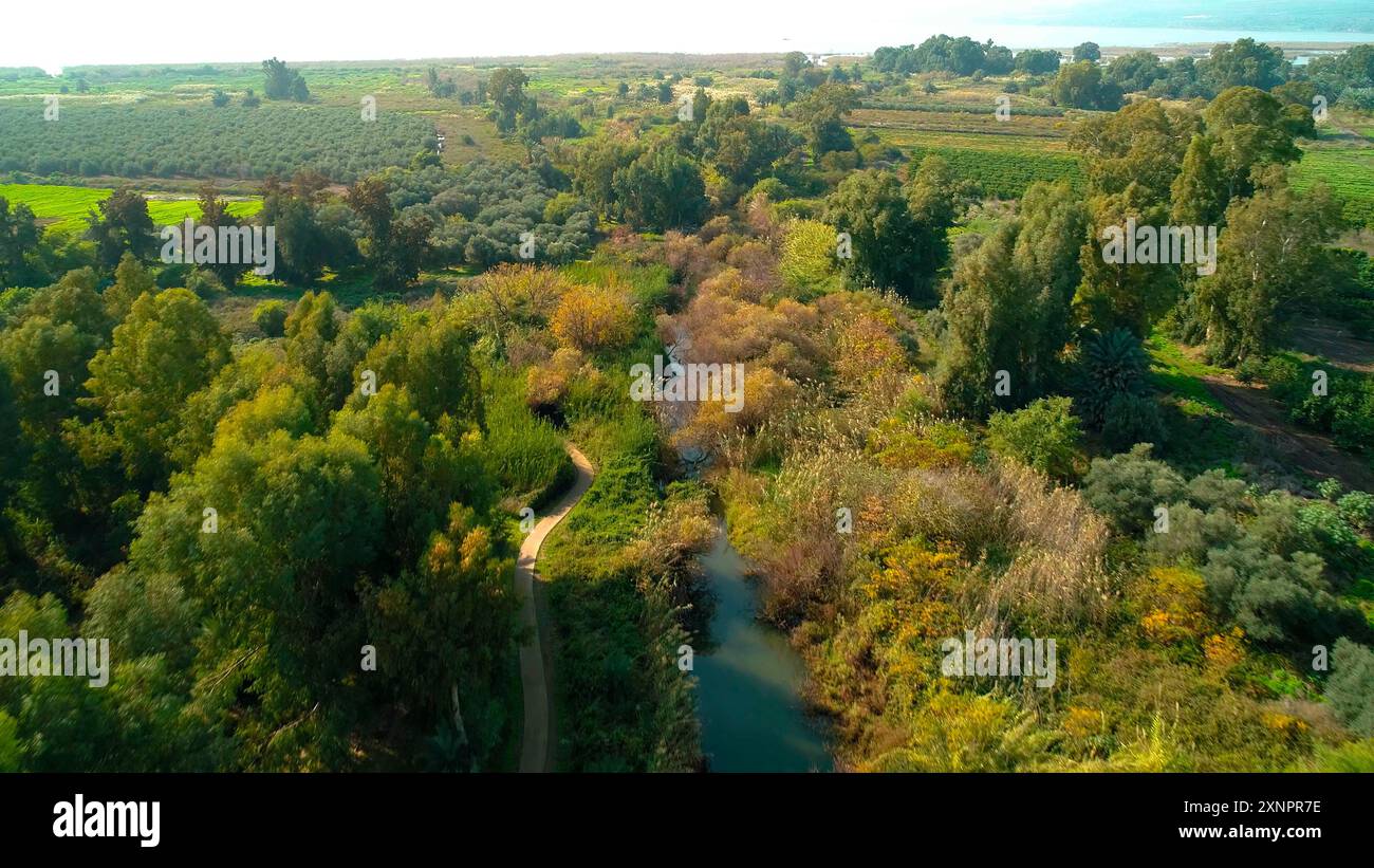 Jordan River Aerial photography Stock Photo - Alamy