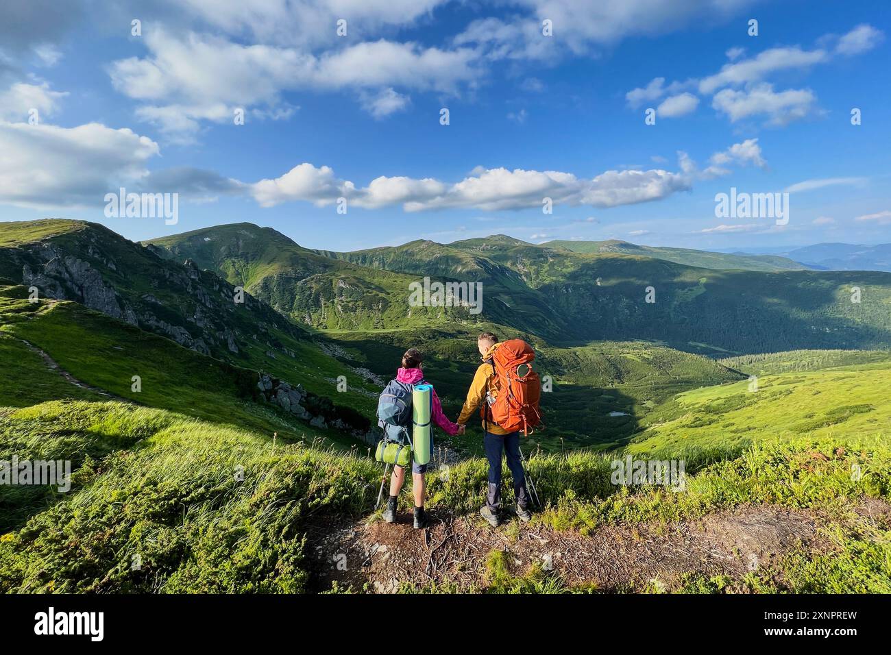 Hiker woman rolling mat hi-res stock photography and images - Alamy