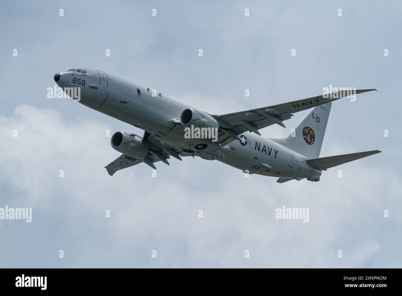 A Boeing P8A Poseidon multi-mission maritime patrol aircraft with the ...
