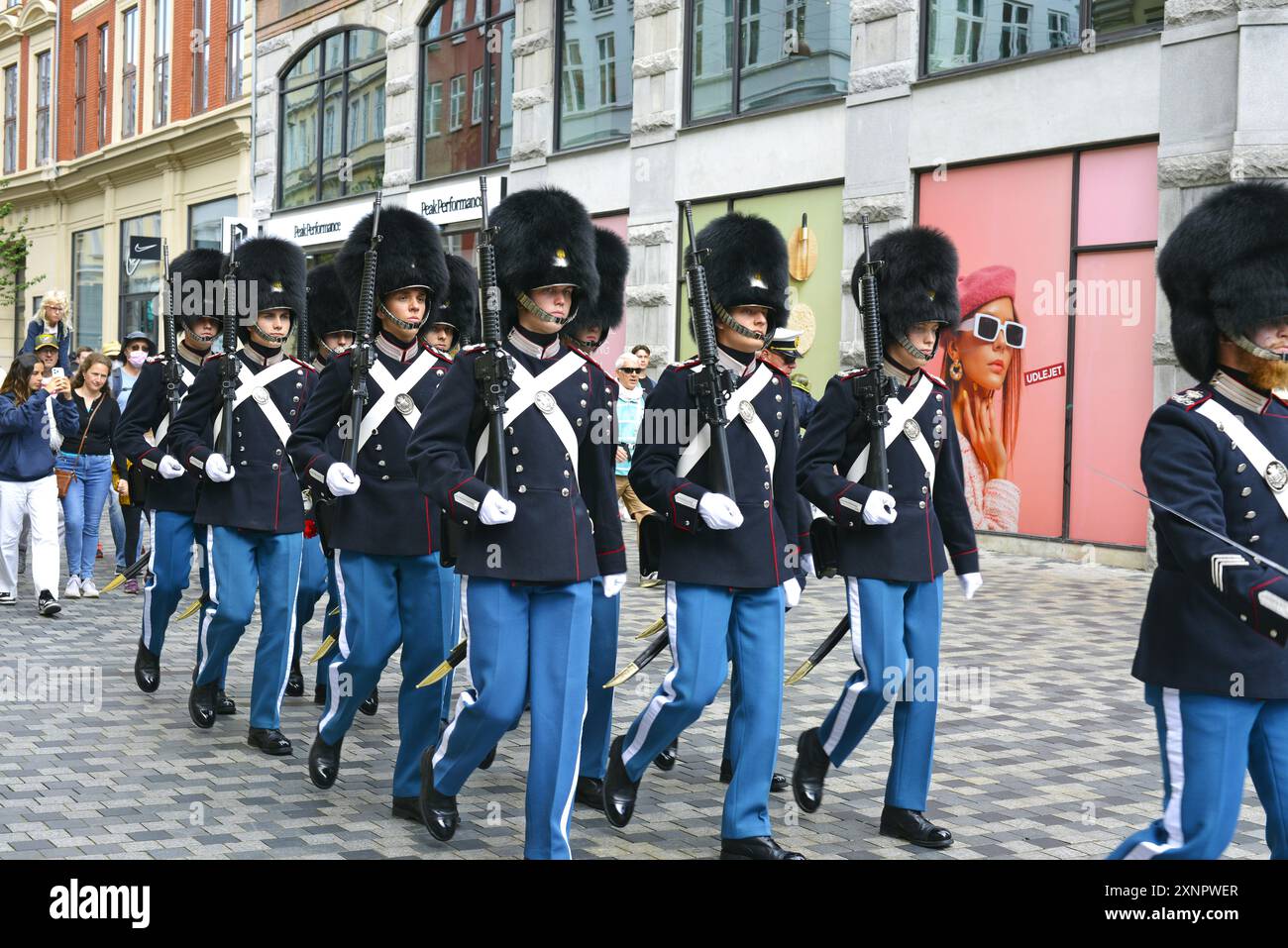 Danish Royal Guard at Amalienborg Palace in Copenhagen,Denmark ...