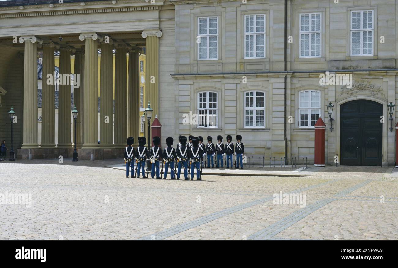 Danish Royal Guard at Amalienborg Palace in Copenhagen,Denmark ...